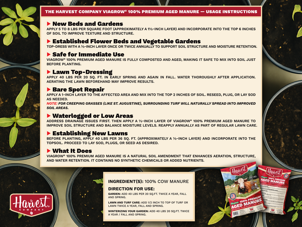 Viagrow 40 lb. 1.5 cu. ft. Organic Cow Manure Soil Amendment Premium A
