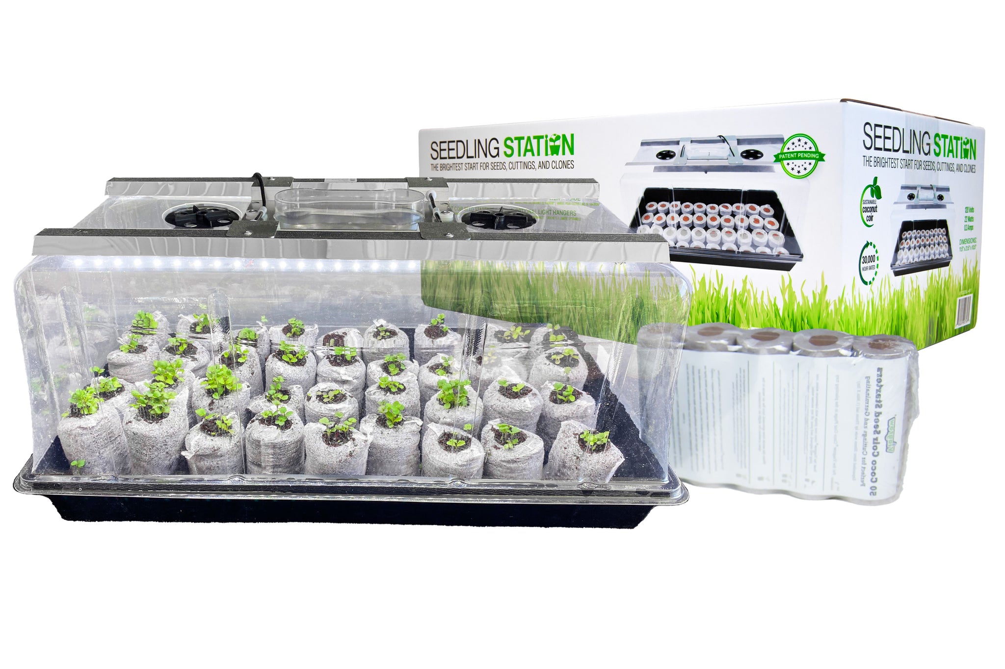 Viagrow Seedling Station Kit with LED Grow Light, Propagation Dome, Tr